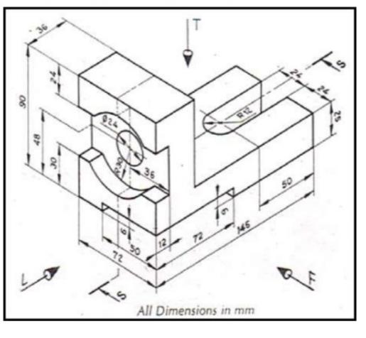 Solved Create a front view, left view, and top view of the | Chegg.com
