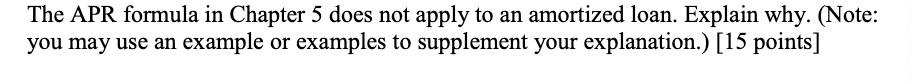 Solved The APR formula in Chapter 5 does not apply to an | Chegg.com