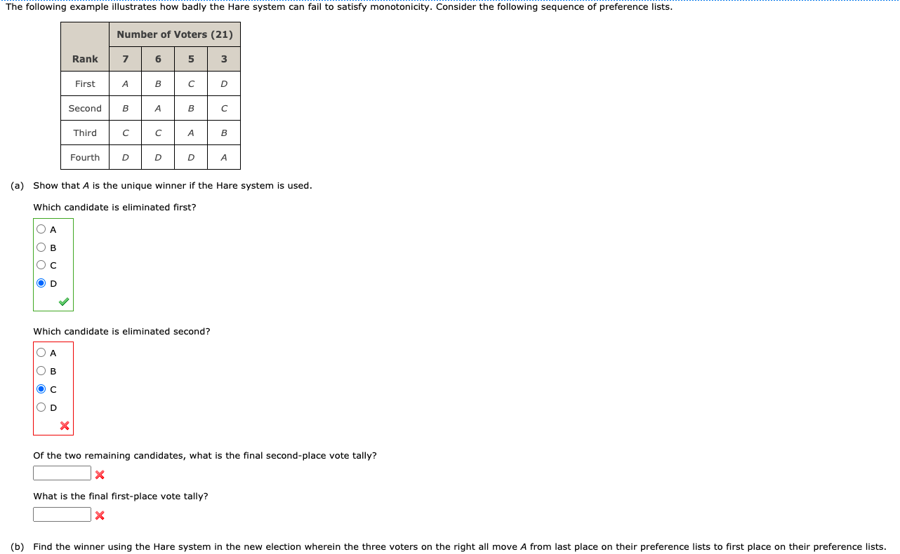 Solved The following example illustrates how badly the Hare | Chegg.com