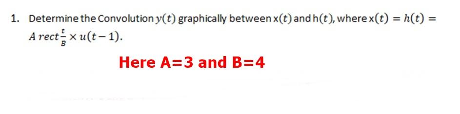 Solved 1. Determine the Convolution y(t) graphically between | Chegg.com