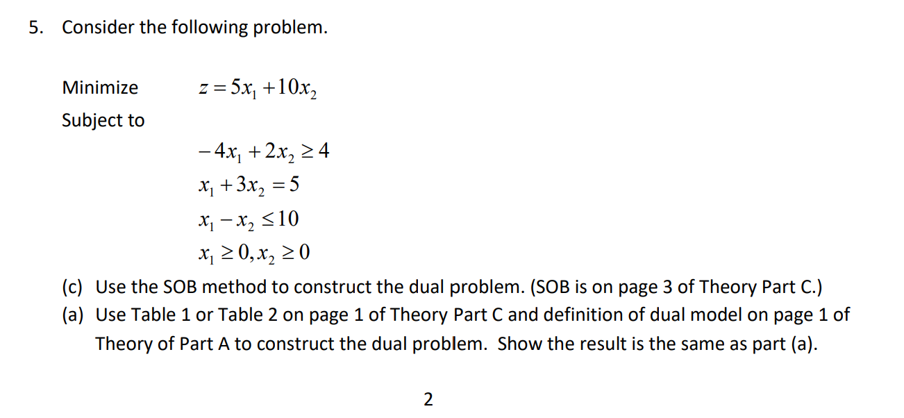 Part 3. Adapting to other Primal Forms Table 1. To be | Chegg.com