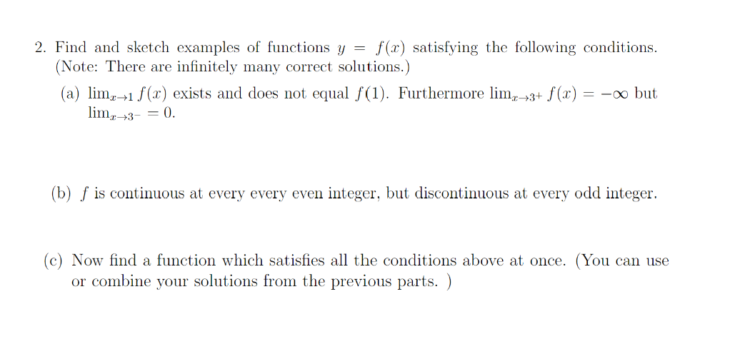 Solved Find and sketch examples of functions y=f(x) | Chegg.com