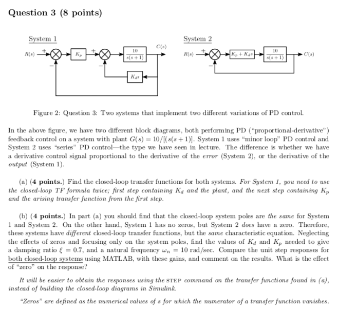 Question 3 (8 points) System 1 System 2 C($) Figure | Chegg.com