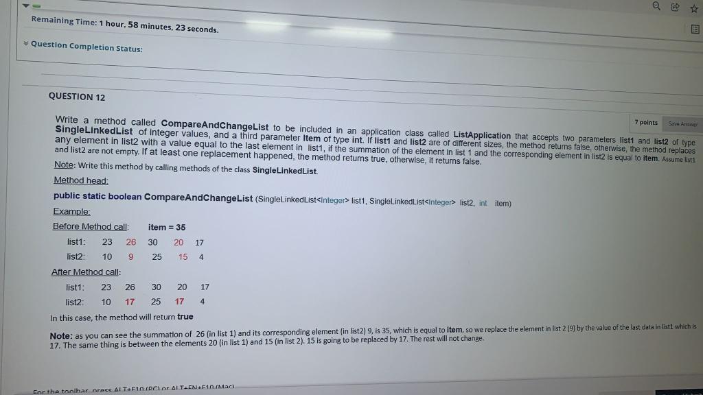 Solved Remaining Time: 1 hour, 58 minutes, 23 seconds. BE | Chegg.com