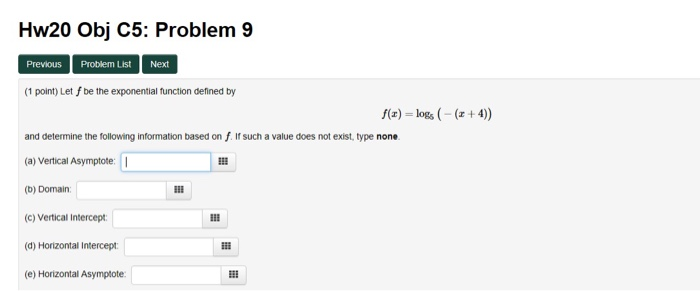 Solved Hw20 Obj C5: Problem 9 Previous Problem List Next 1 | Chegg.com