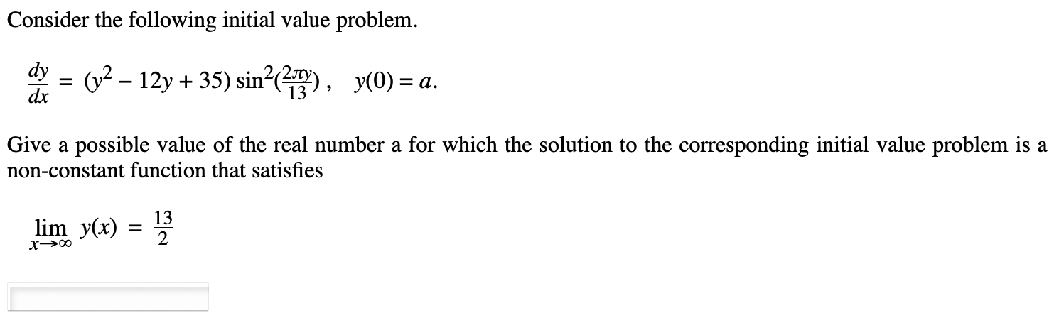 Solved Consider the following initial value problem. | Chegg.com