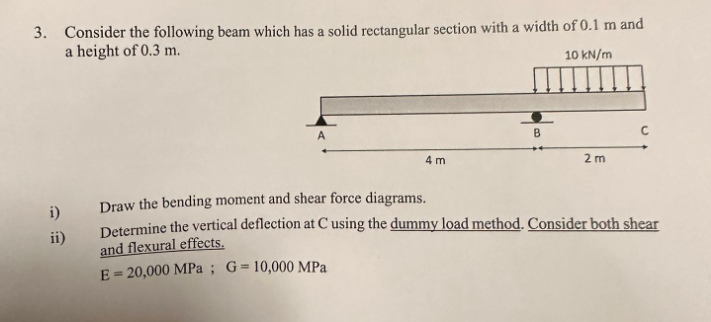 Solved Consider the following beam which has a solid | Chegg.com