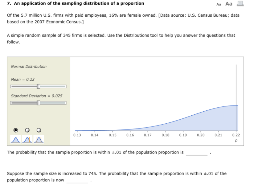 Solved 7. An application of the sampling distribution of a | Chegg.com