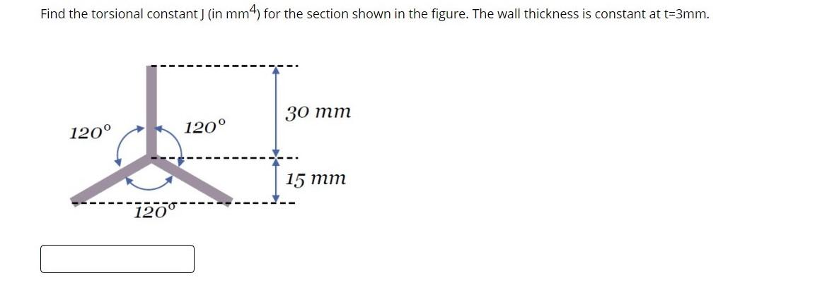 Solved Find the torsional constant J (in mm4) for the | Chegg.com