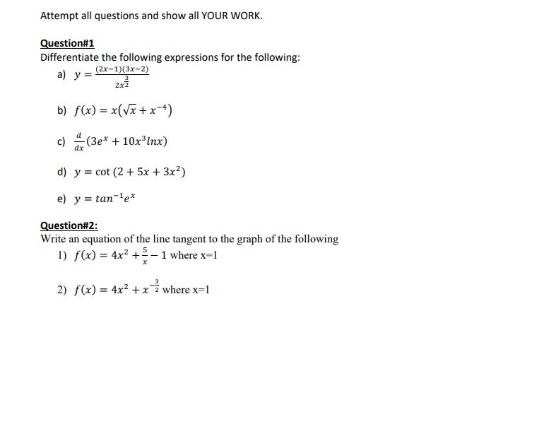 Solved Please Solve this Assignment for a Calculus 1 | Chegg.com