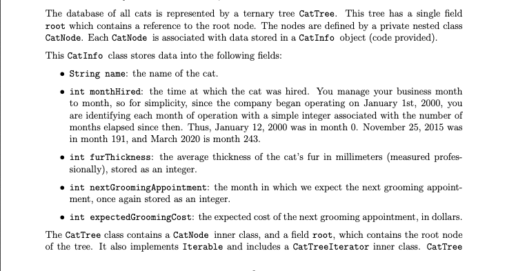 The database of all cats is represented by a ternary | Chegg.com