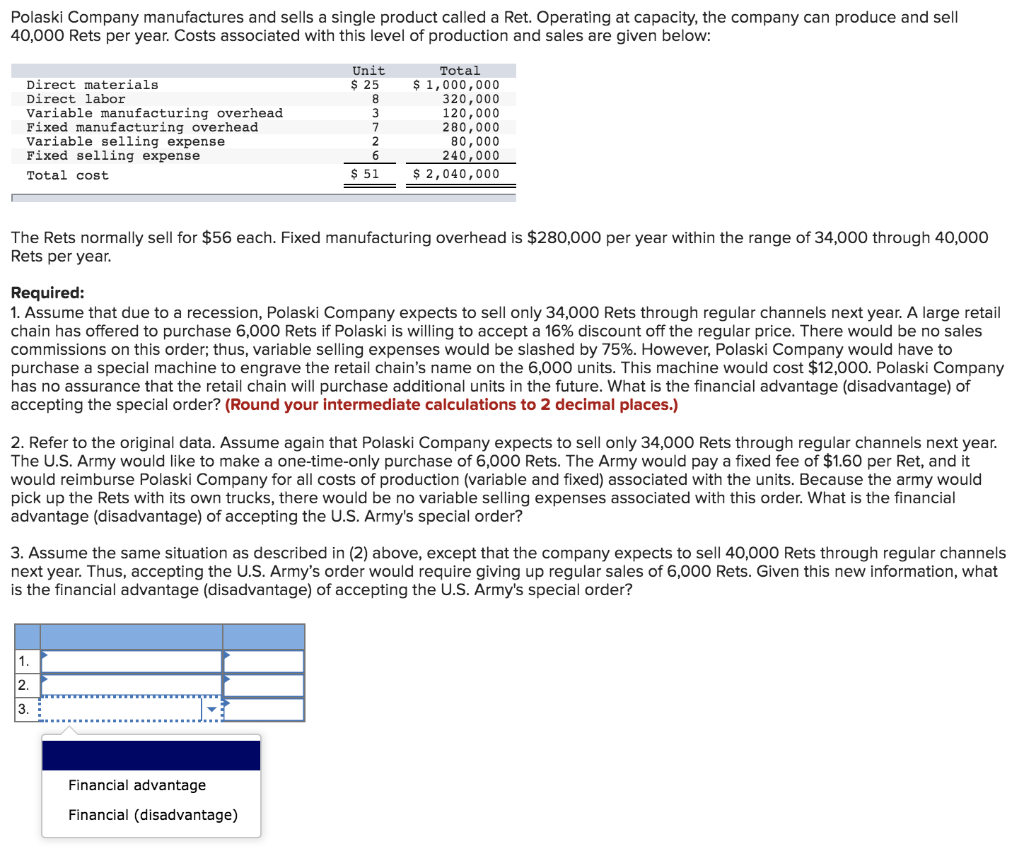 Solved Polaski Company Manufactures And Sells A Single Chegg