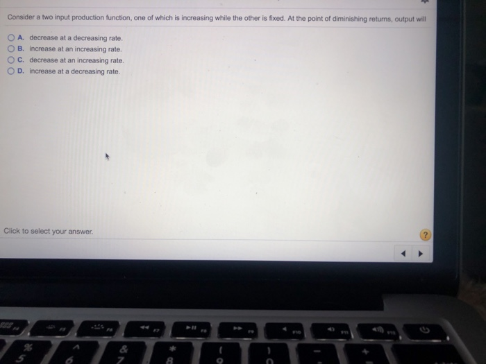 Solved Consider A Two Input Production Function One Of