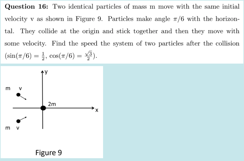 Solved Question 16: Two identical particles of mass m move | Chegg.com
