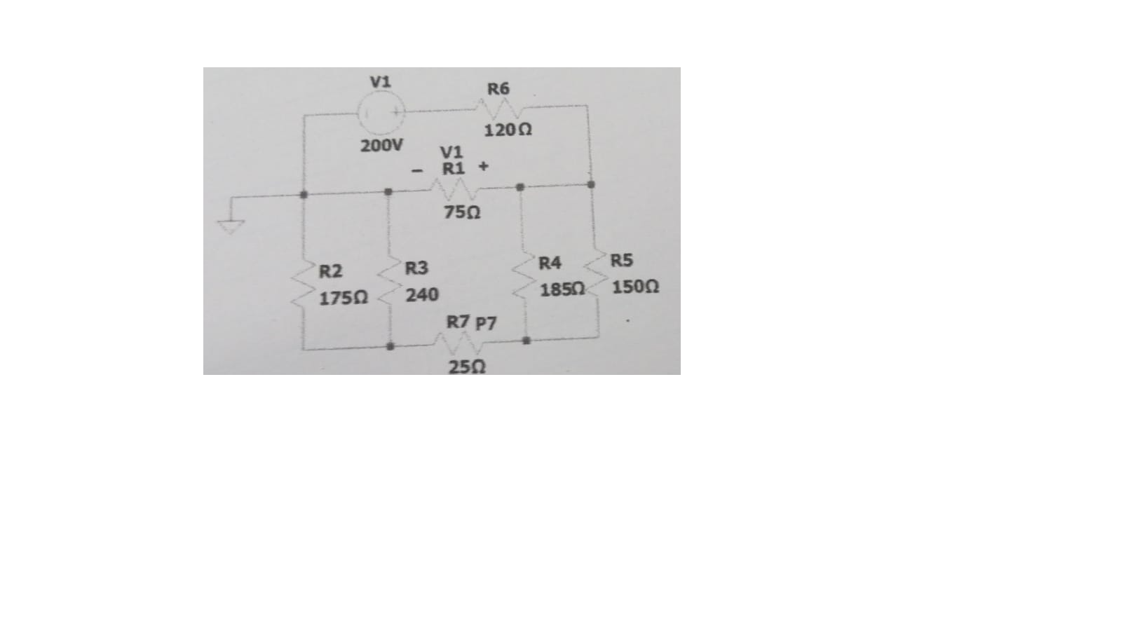 Solved Calculate V1 and P7 of the following circuit: | Chegg.com