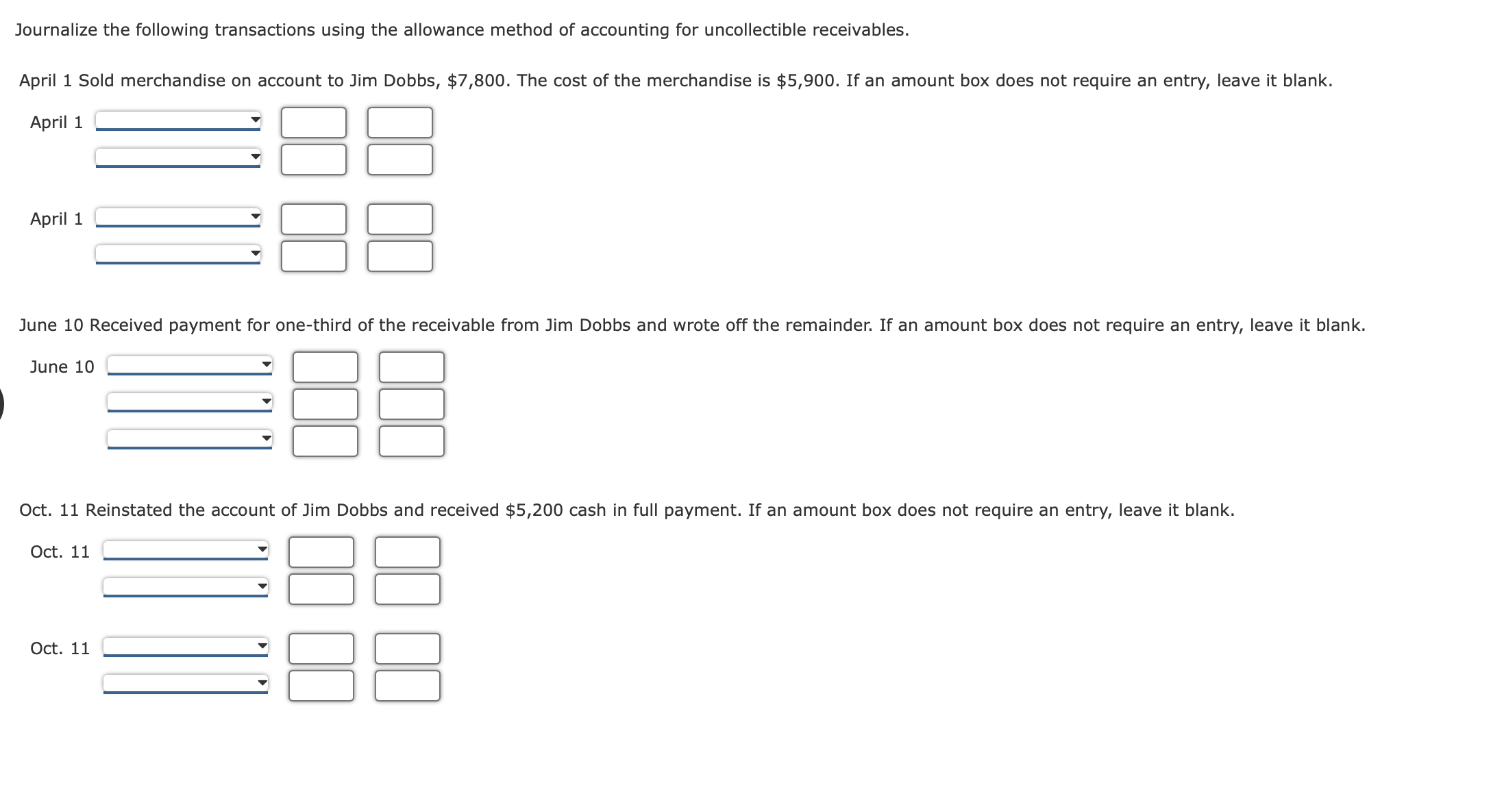 Solved Journalize the following transactions using the | Chegg.com