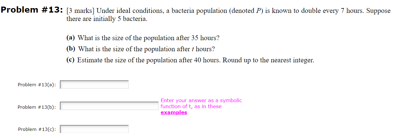 Solved Problem #13: [3 marks] Under ideal conditions, a | Chegg.com