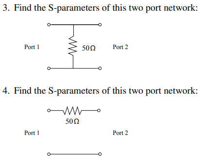 Solved Find the S-parameters of these two port networks: | Chegg.com