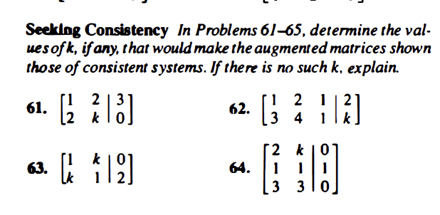 Solved Seeklng Consistency In Problems 61-65, determine the | Chegg.com