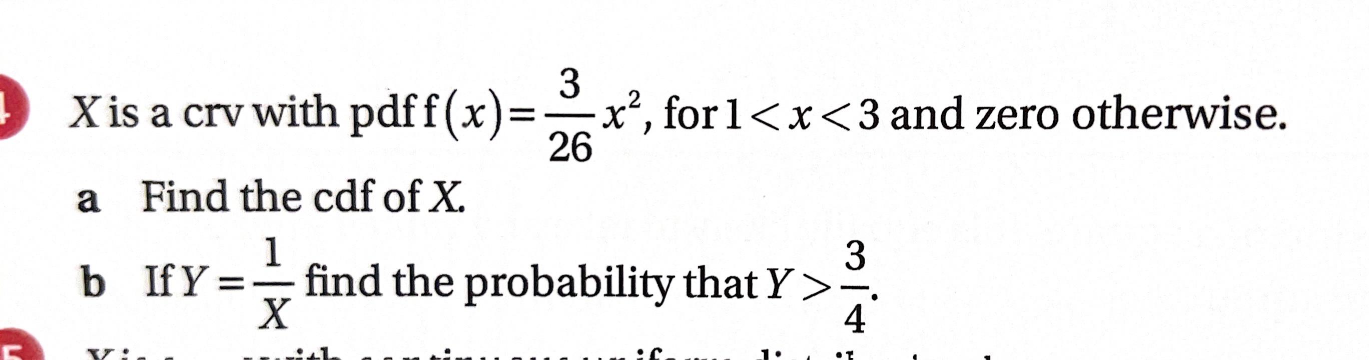 Solved X is a crv with pdff(x)=263x2, for 143. | Chegg.com