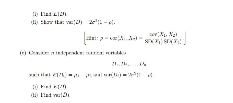 Solved 2 Some variance calculations (a) Consider two | Chegg.com