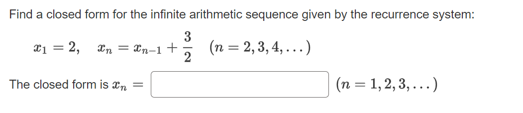Solved Find a closed form for the infinite arithmetic | Chegg.com