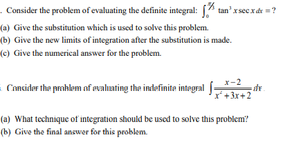 Solved . Consider the problem of evaluating the definite | Chegg.com