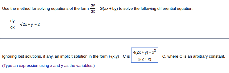 Solved Use the method for solving equations of the form | Chegg.com