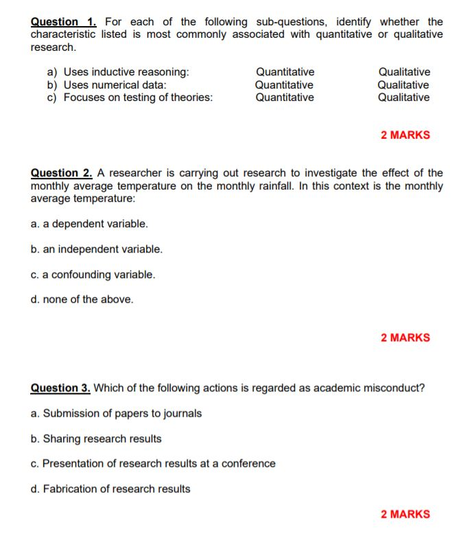 Solved Question 1. For each of the following sub-questions, | Chegg.com