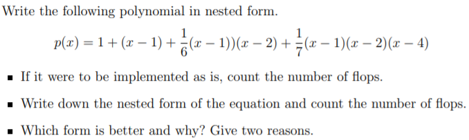 Solved Write the following polynomial in nested form. P(x) = | Chegg.com
