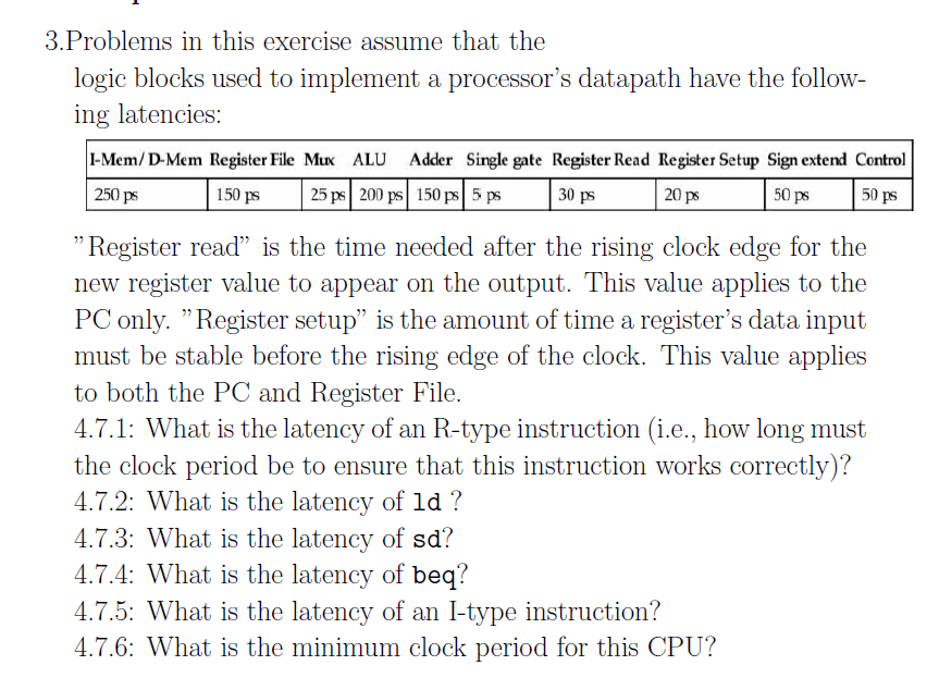 Solved 3.Problems in this exercise assume that the logic | Chegg.com