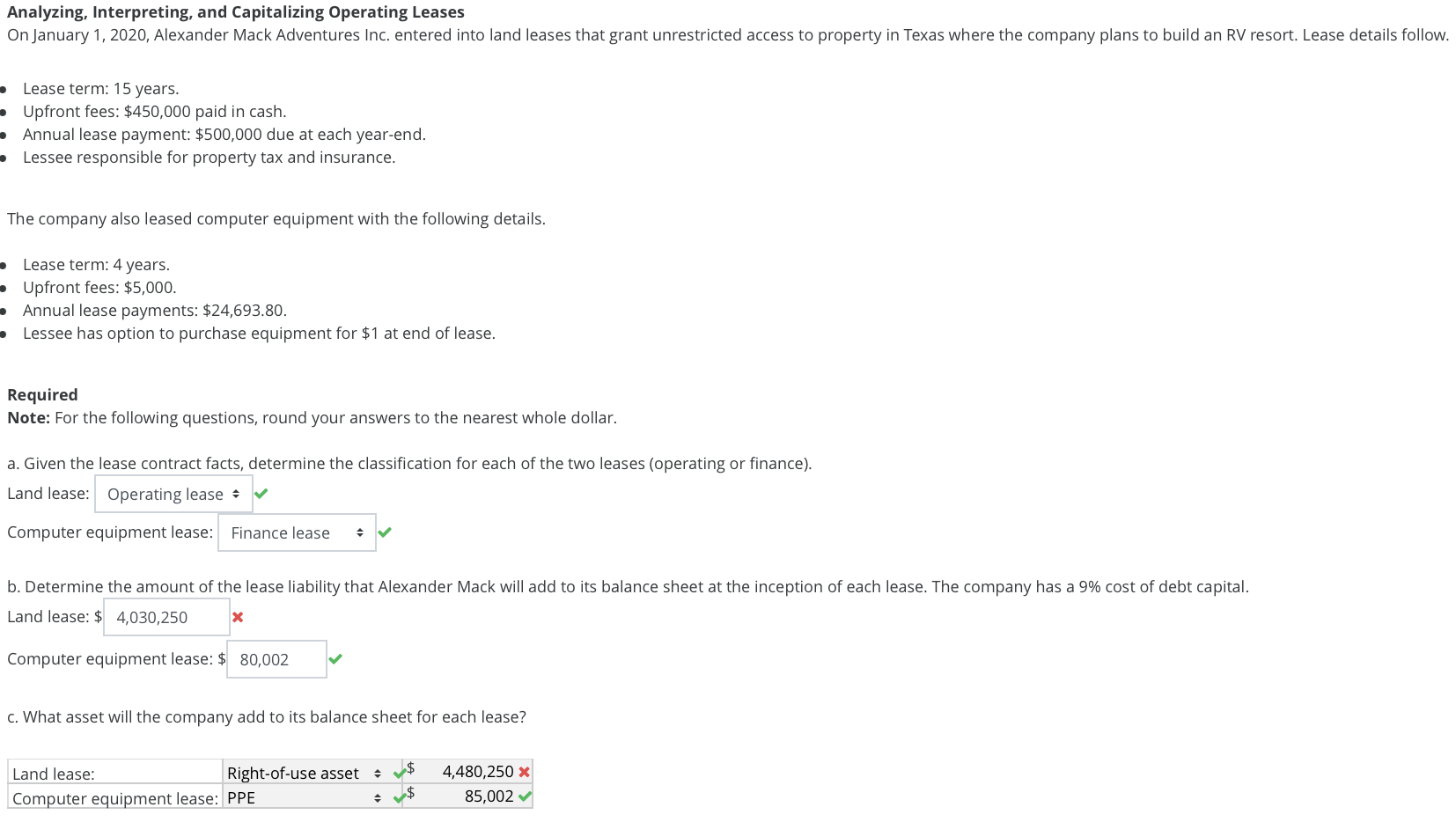 Analyzing, Interpreting, and Capitalizing Operating | Chegg.com