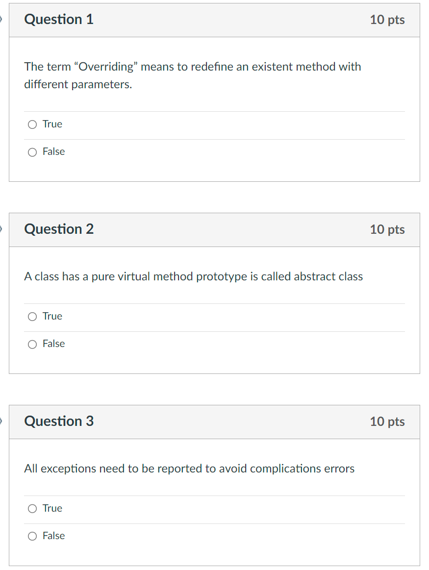 Solved The term "Overriding" means to redefine an existent | Chegg.com