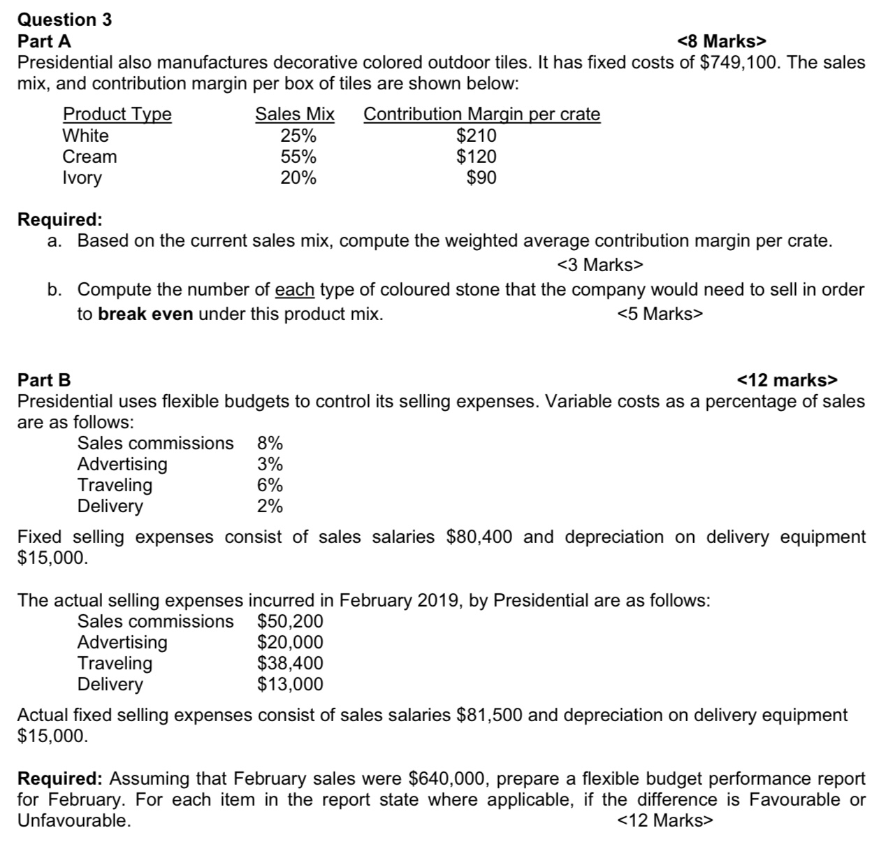 Solved Question 3 Part A Presidential also | Chegg.com