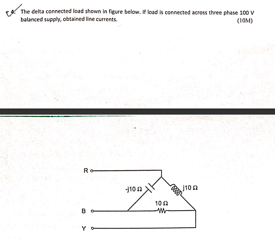 Solved The delta connected load shown in figure below. If | Chegg.com