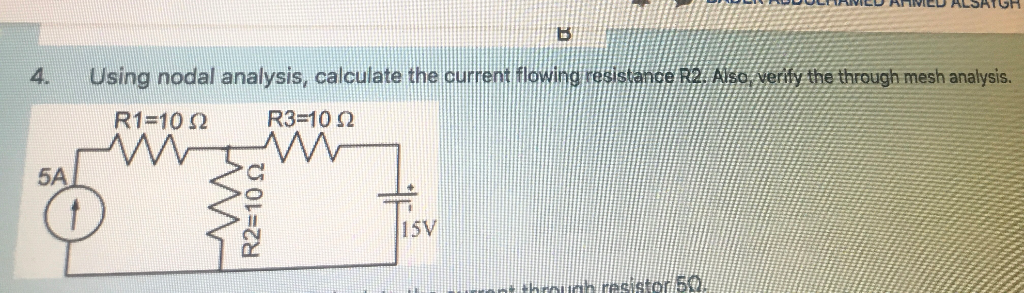 Solved 4. Using nodal analysis, calculate the current | Chegg.com