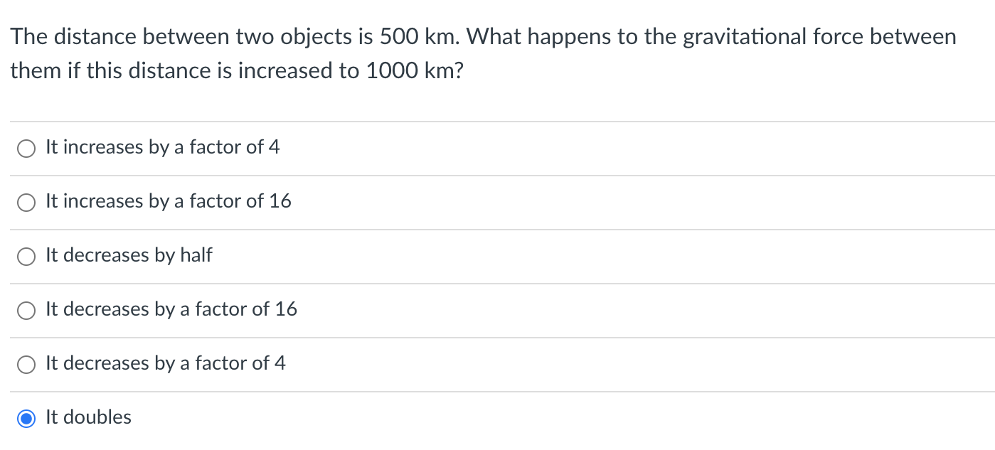 Solved The distance between two objects is 500 km. What | Chegg.com