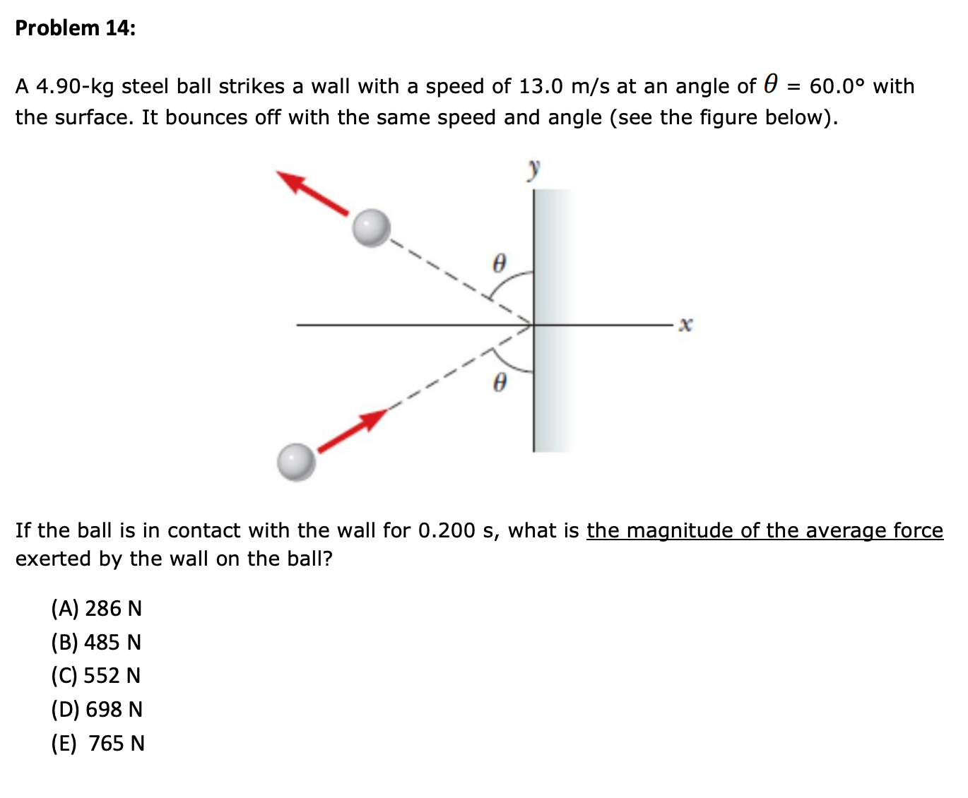 Solved A 4.90-kg steel ball strikes a wall with a speed of | Chegg.com
