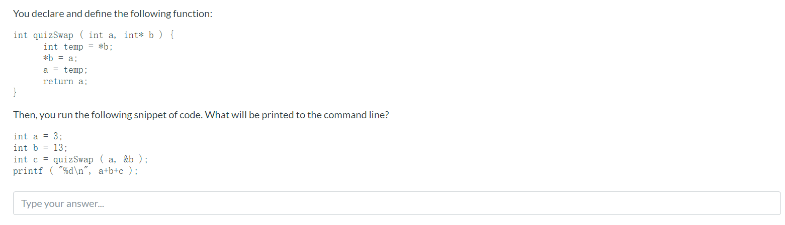 Solved You declare and define the following function: int | Chegg.com