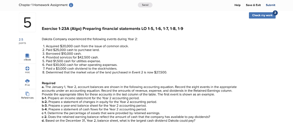 Solved Chapter 1 Homework Assignment Saved Help Save & Exit | Chegg.com