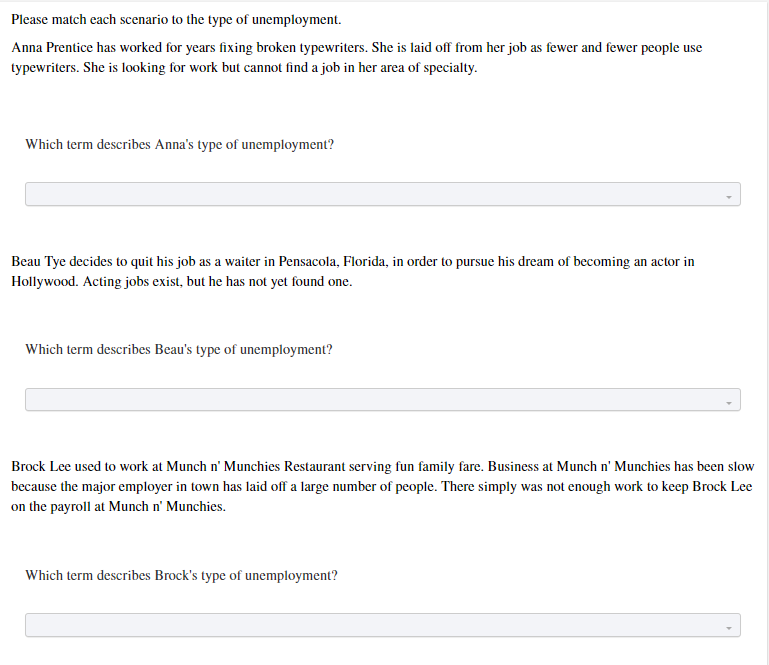 Solved Please match each scenario to the type of | Chegg.com