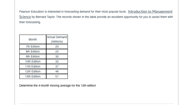 Solved Pearson Education is interested in forecasting demand | Chegg.com