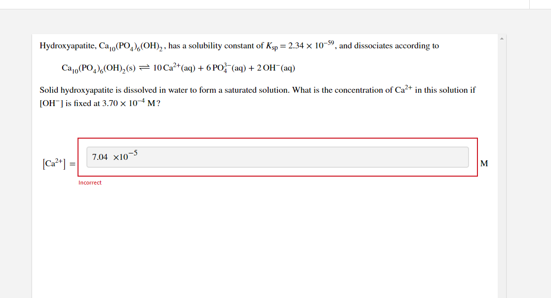 Solved Hydroxyapatite, Ca,(PO2).(OH)2, has a solubility | Chegg.com