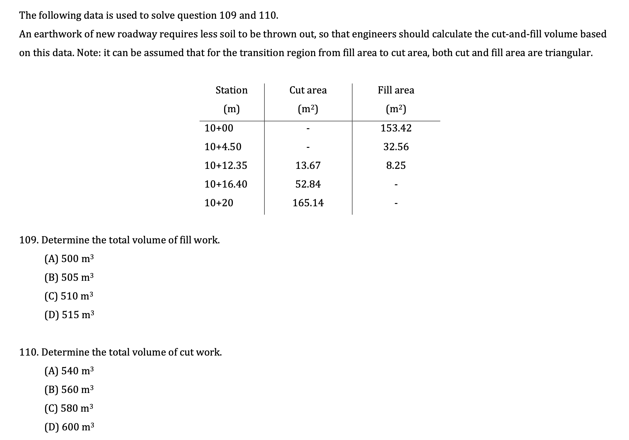Solved Determine the total volume of fill | Chegg.com