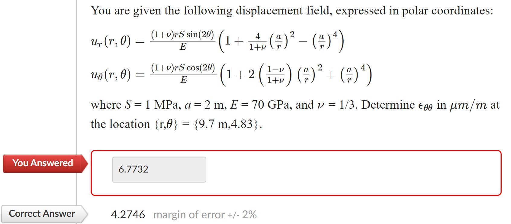 Solved You are given the following displacement field, | Chegg.com