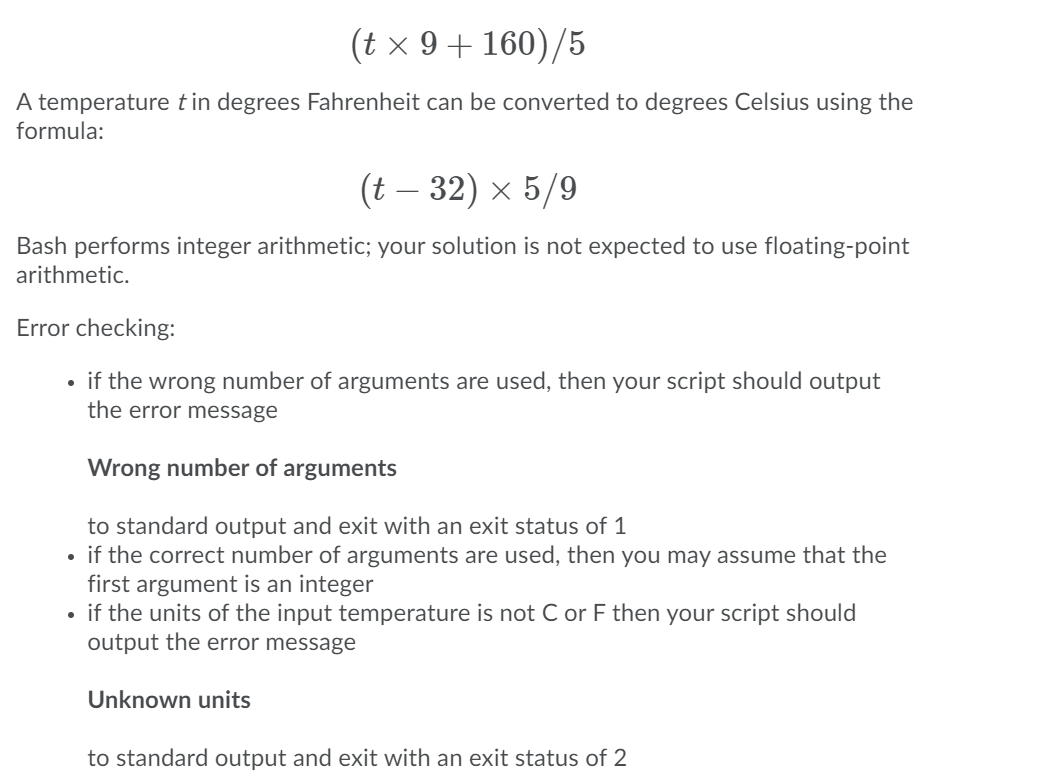 Solved Write a script named tconv.sh that converts a | Chegg.com