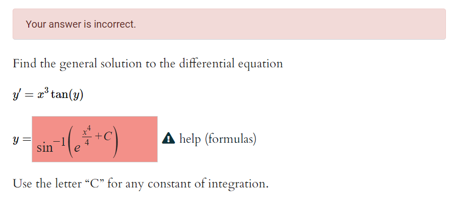 Solved Your answer is incorrect. Find the general solution | Chegg.com