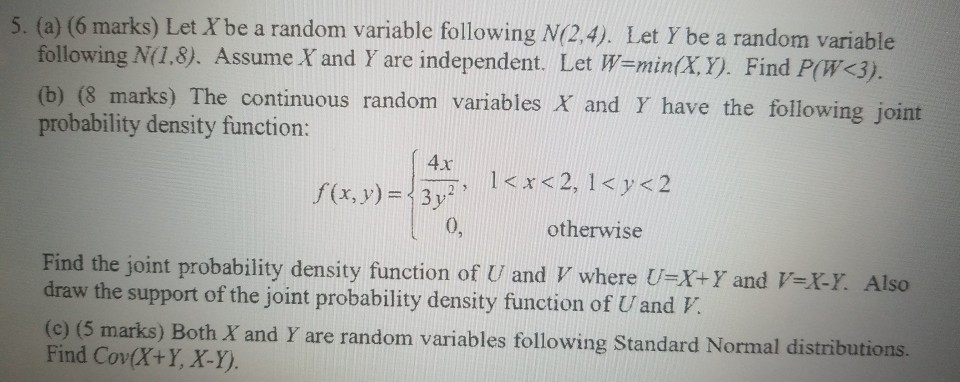 Solved 5. (a) (6 marks) Let X be a random variable following | Chegg.com