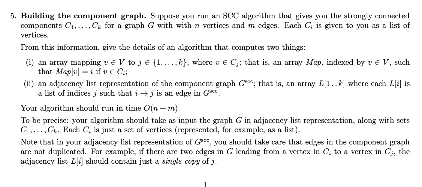 5. Building the component graph. Suppose you run an | Chegg.com