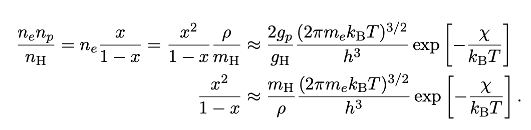 Solved Given Saha equation for hydrogen ionization assuming | Chegg.com